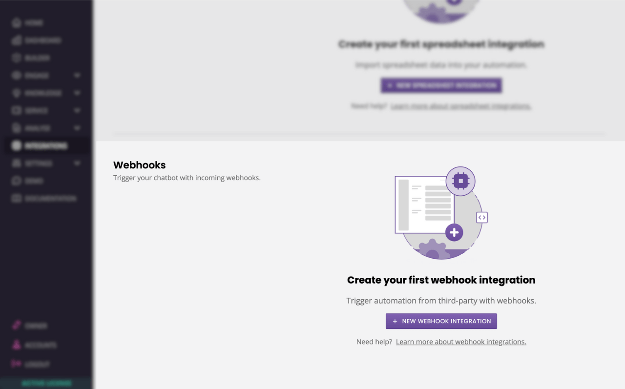 Create a webhook integration