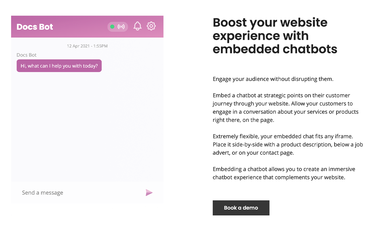 Design your embedded chatbot