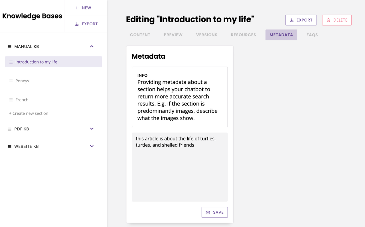 Add metadata to your knowledge base articles