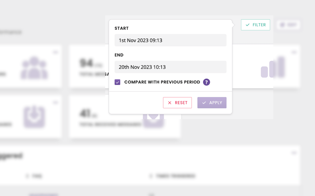 Create your chatbot's dashboard