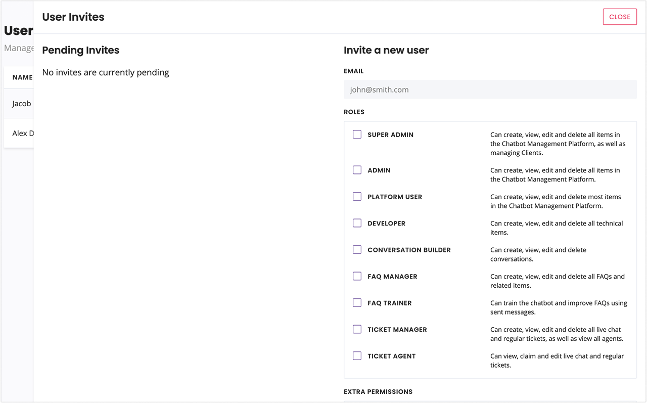 Overview of the platform roles