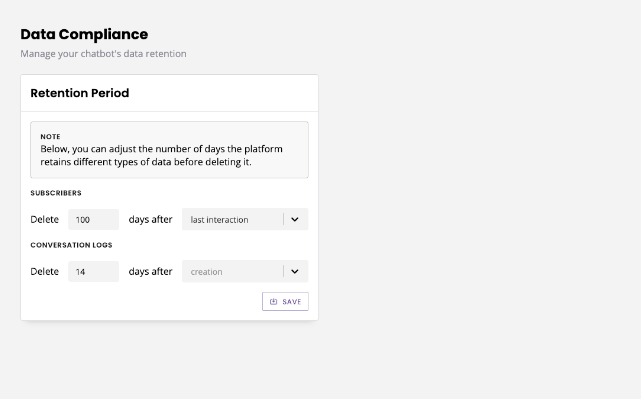 Set up your data retention period