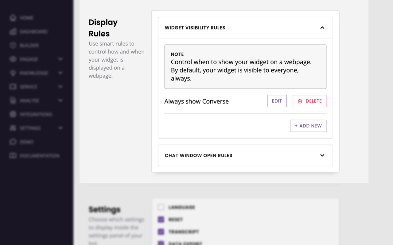 How to control your chatbot widget's visibility (common use cases)