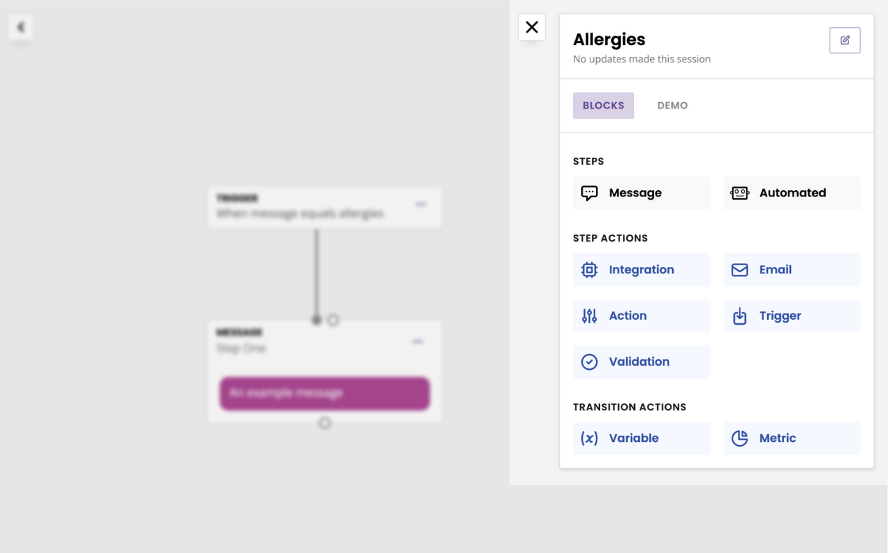 Overview of message vs. automated steps